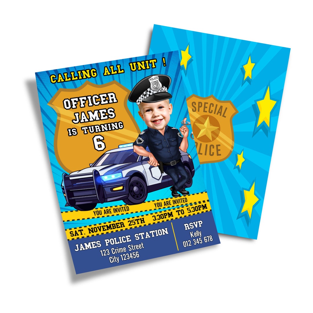 Custom Printable Police Invitation Police Officer Invitation With Your ...