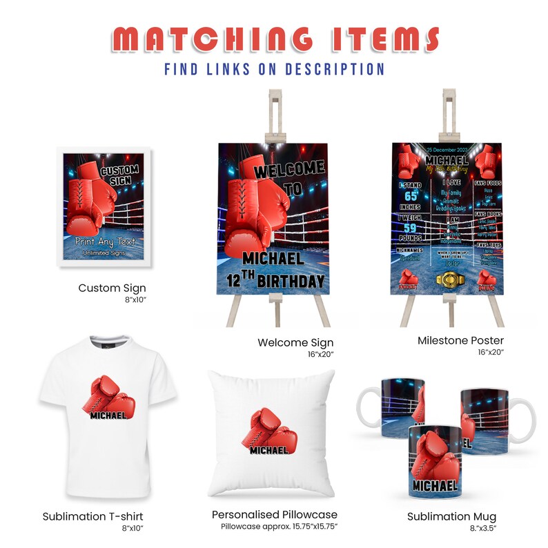 Printable Boxing Favor Tags | Fight Night Thank You (corjl Template ...