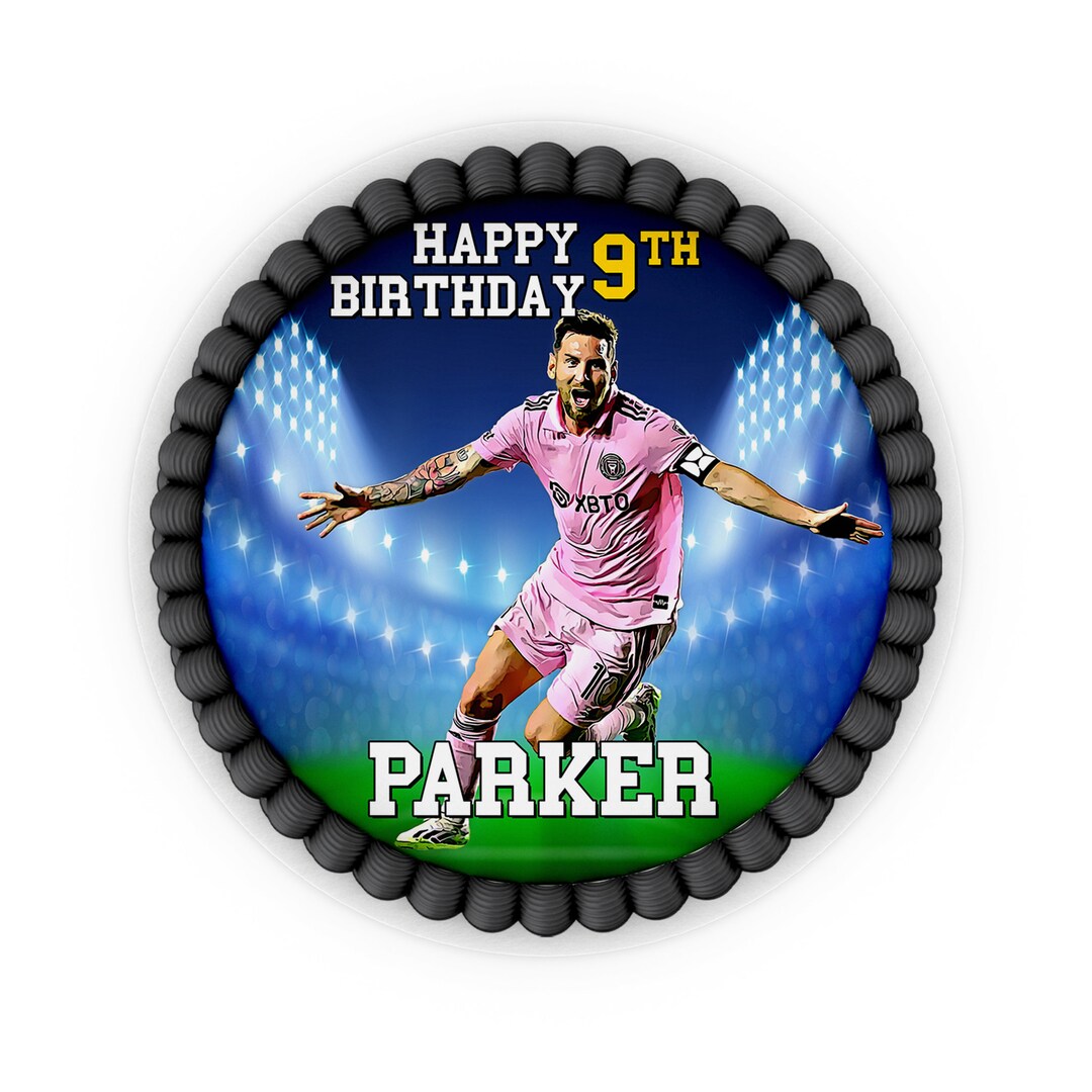 Personalized Lionel Messi Cake Image Topper Soccer Star Cake Decoration ...