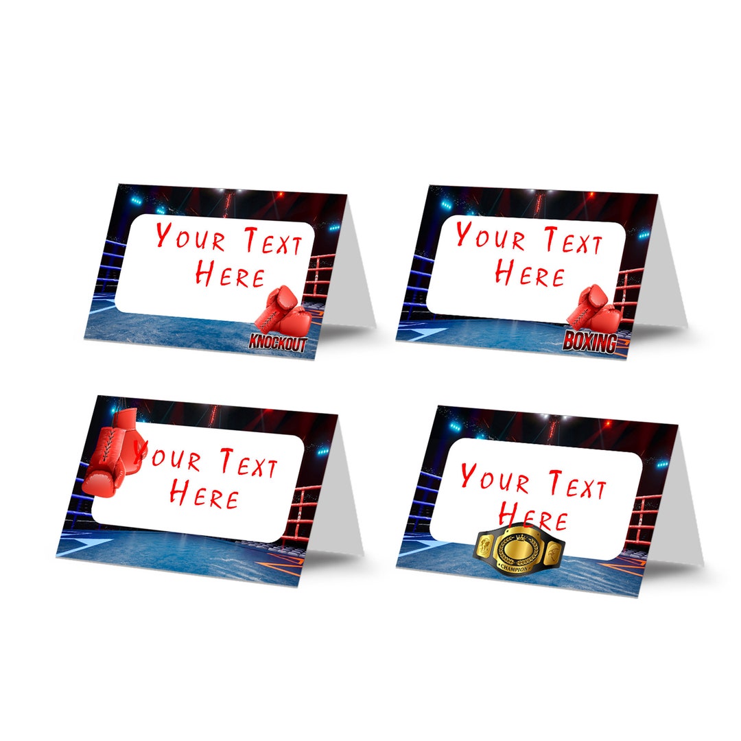 Boxing Food Label | Boxing Food Cards | Fight Night Party Favor Label ...
