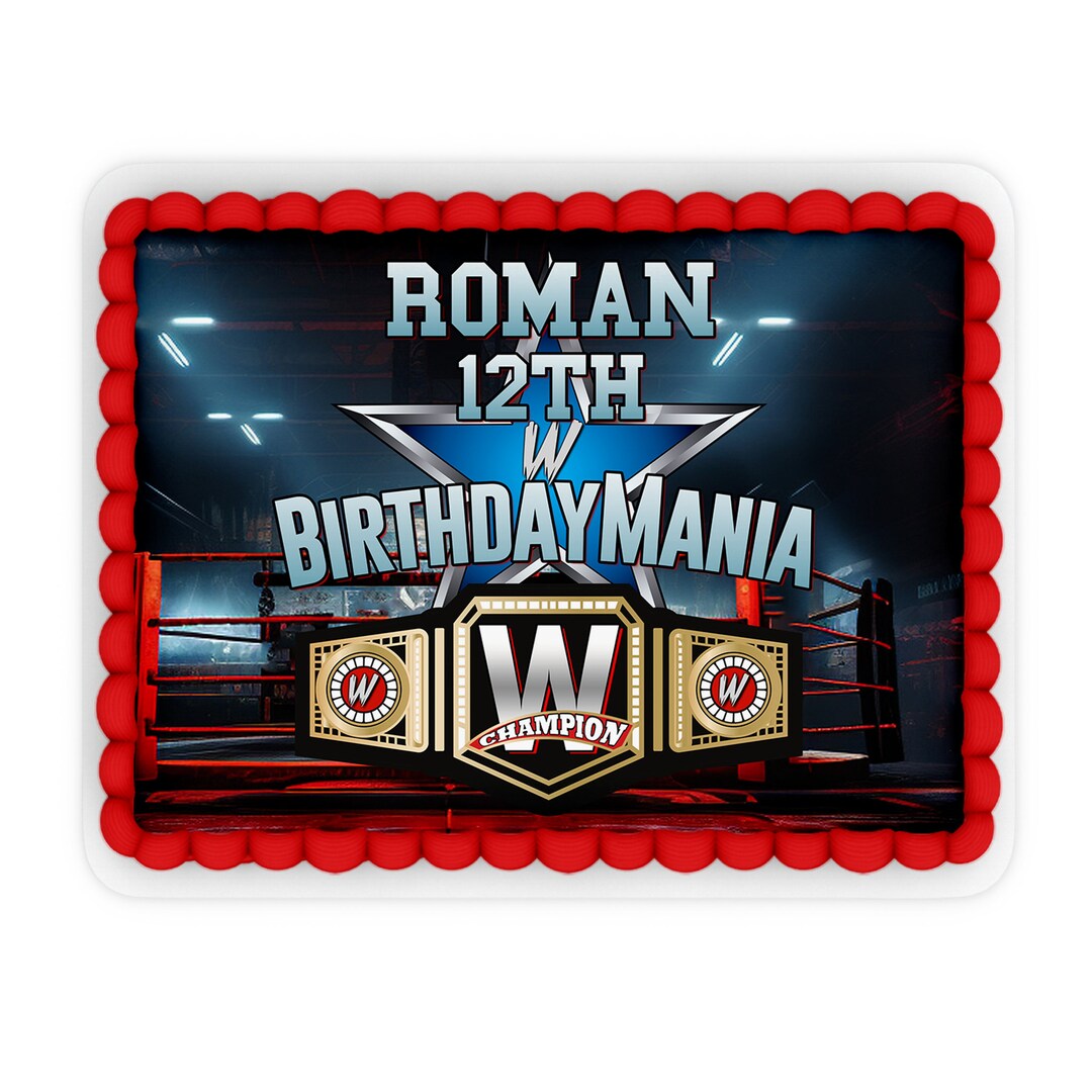 Personalized Wrestler Cake Image Topper Wrestle Cake Decoration ...