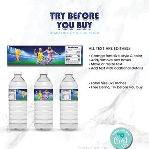Messi Vs Ronaldo Bottle Label Messi & Ronaldo Theme Water - Etsy
