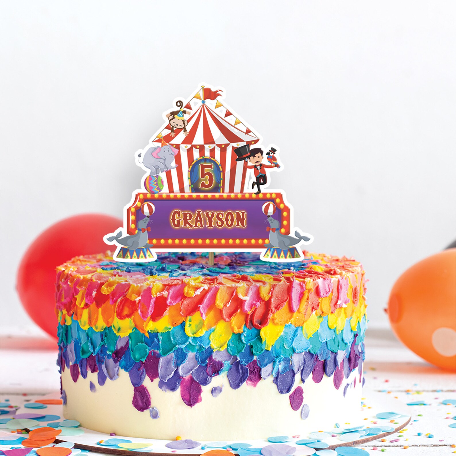 Printable Circus Cake Topper Carnival Cake Topper Circus Cake ...
