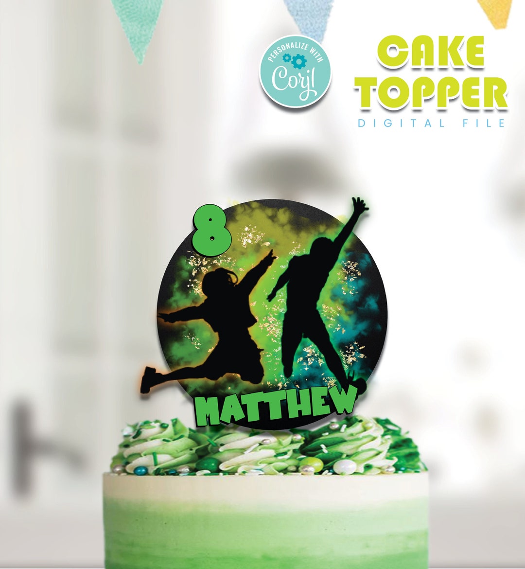 Jump Birthday Party Cake Topper Trampoline Cake Topper Lets Jump Cake ...