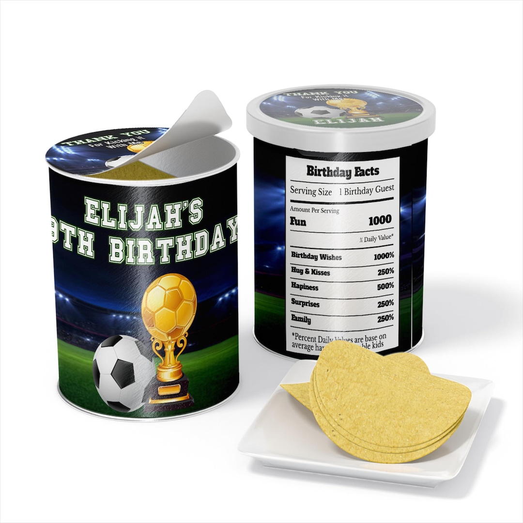 Personalized Soccer Small Pringles Label, Soccer Chips Can Label ...