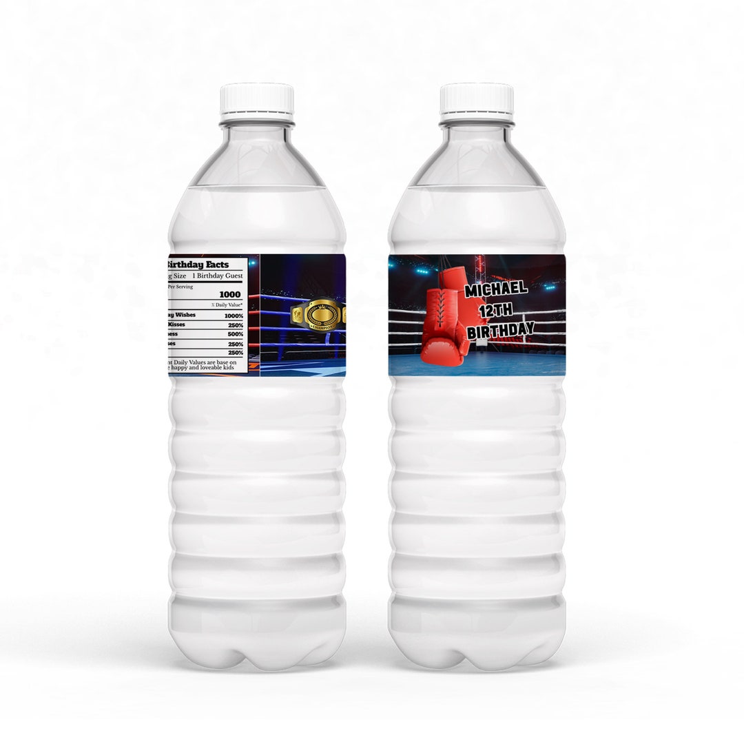 Printable Boxing Bottle Label | Boxing Water Bottle Wrapper | Fight ...