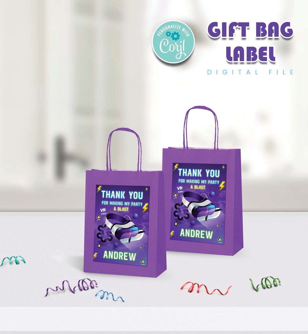 Virtual Reality Gift Bag Label VR Themed Goody Bag Label - Etsy