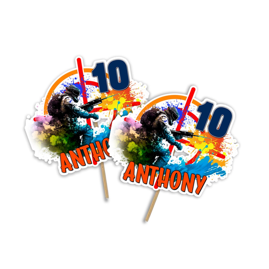Printable Paintball Cake Topper Paintball Centerpieces Paintball ...