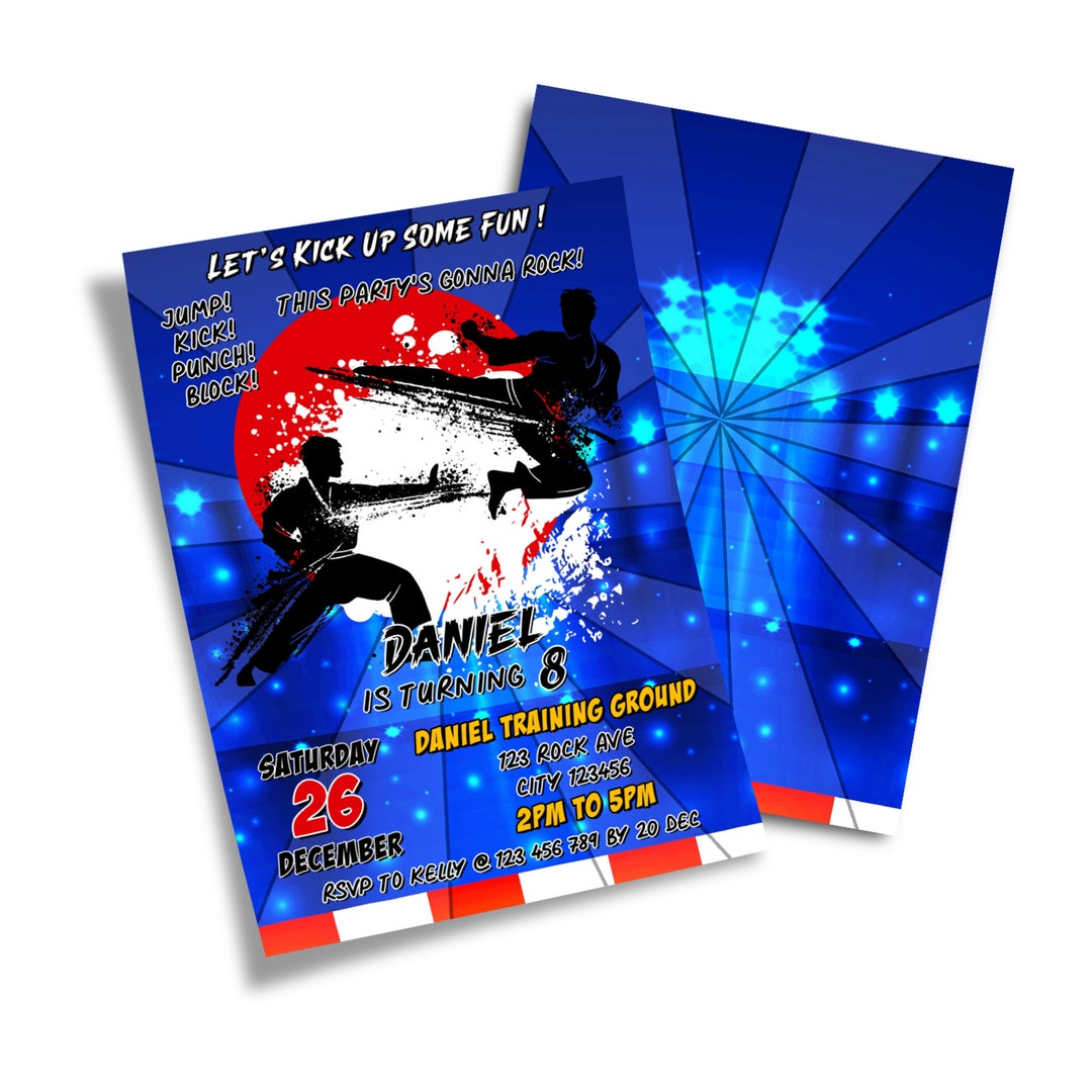 Printable Martial Arts Invitation Karate Party Invitations Martial Arts ...