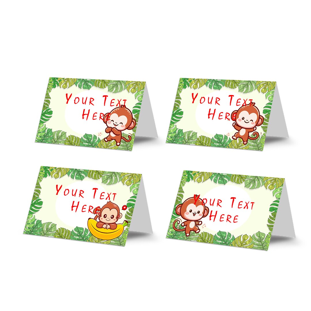 Printable Little Monkey Food Label | Kids Birthday Food Cards | 1st ...