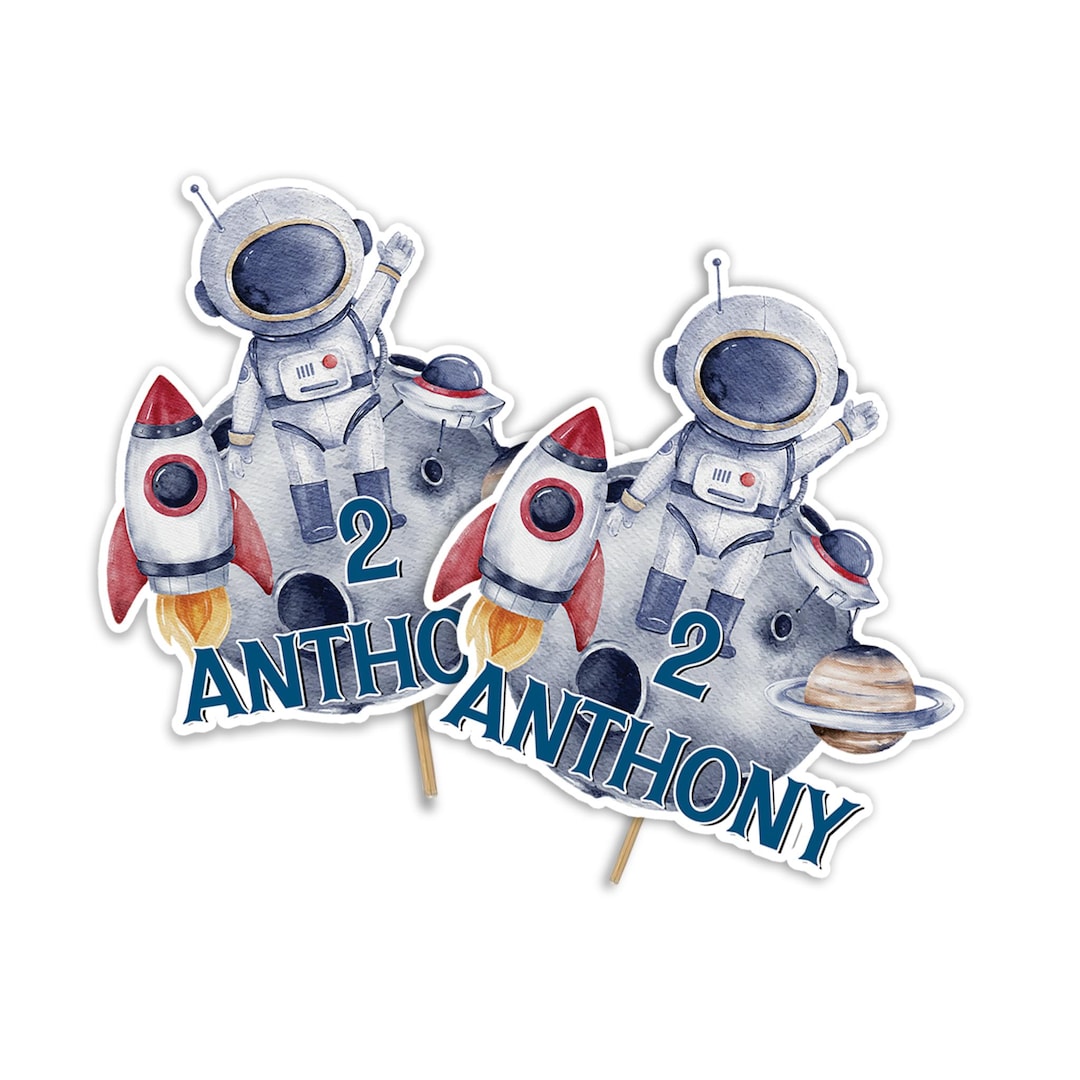 Printable Astronaut Cake Topper, Outer Space Centerpieces, Space Cake ...