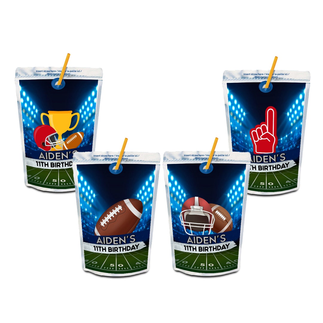 Printable Football Capri Sun Label | 1st Touchdown Party Decorations | Football Juice Wrapper ...