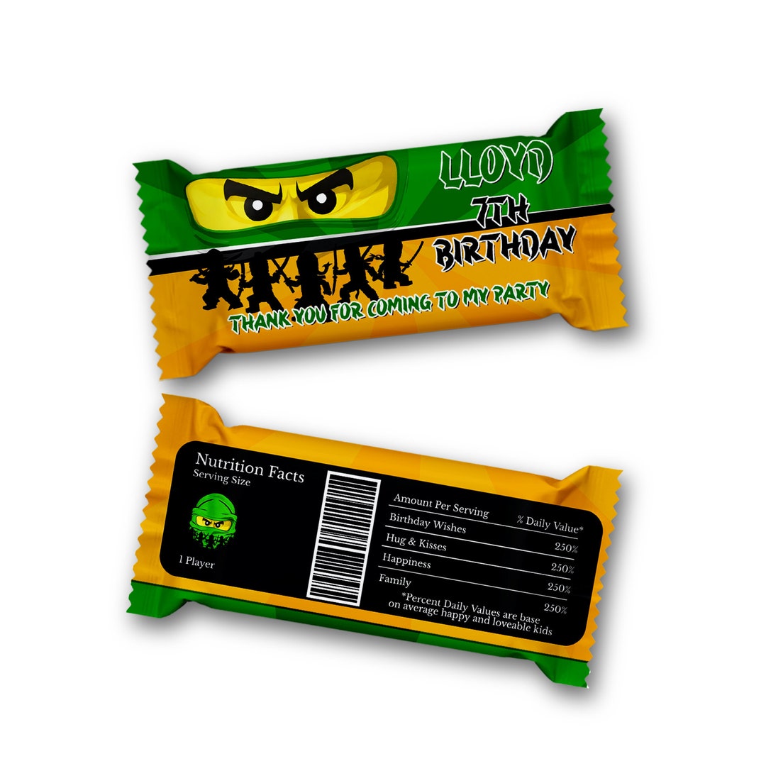 Printable Ninja Rice Krispies Label Ninja Figure Candy Bar Wrapper ...
