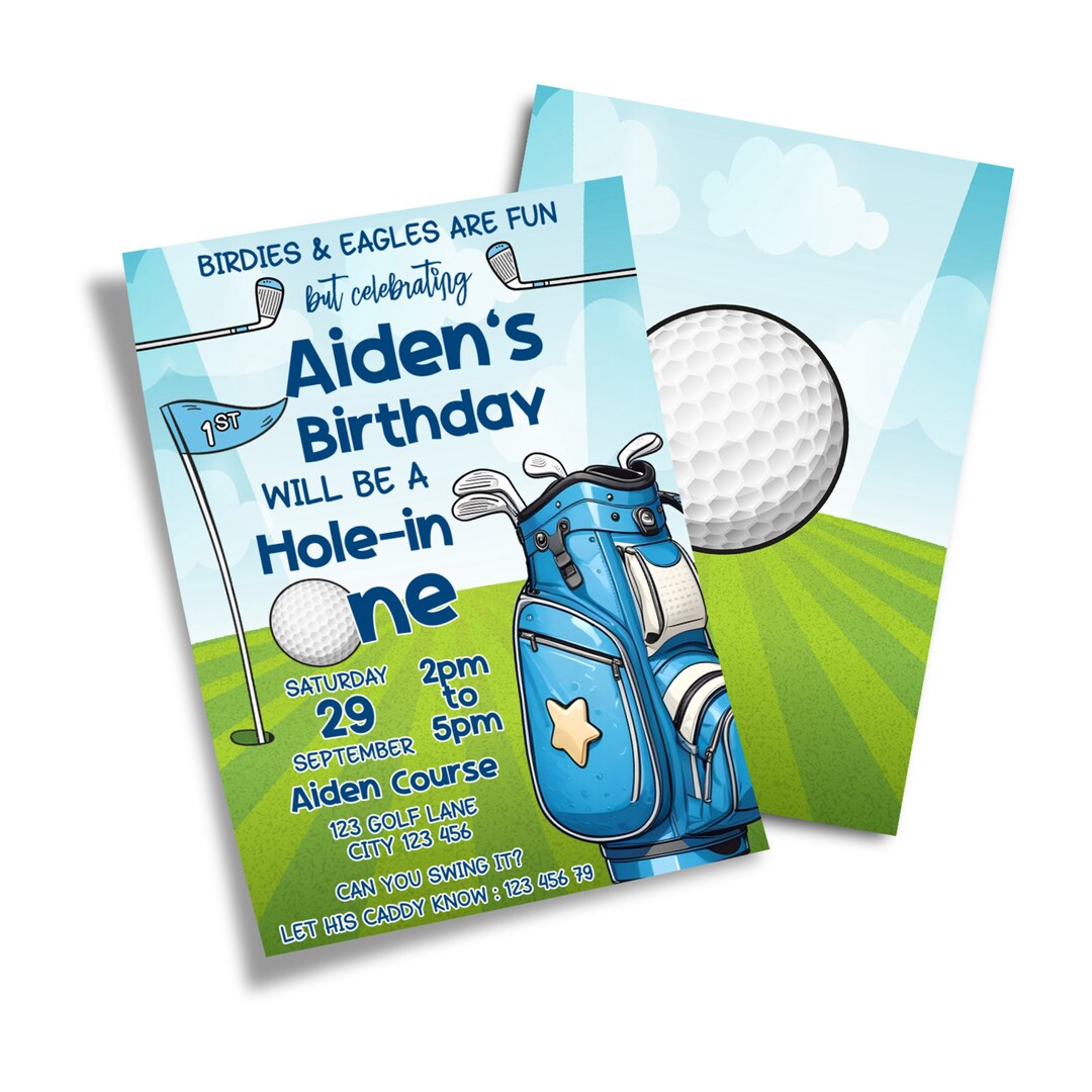 Printable Golf Birthday Invitation, Mini Golf Invitation, Hole in One ...