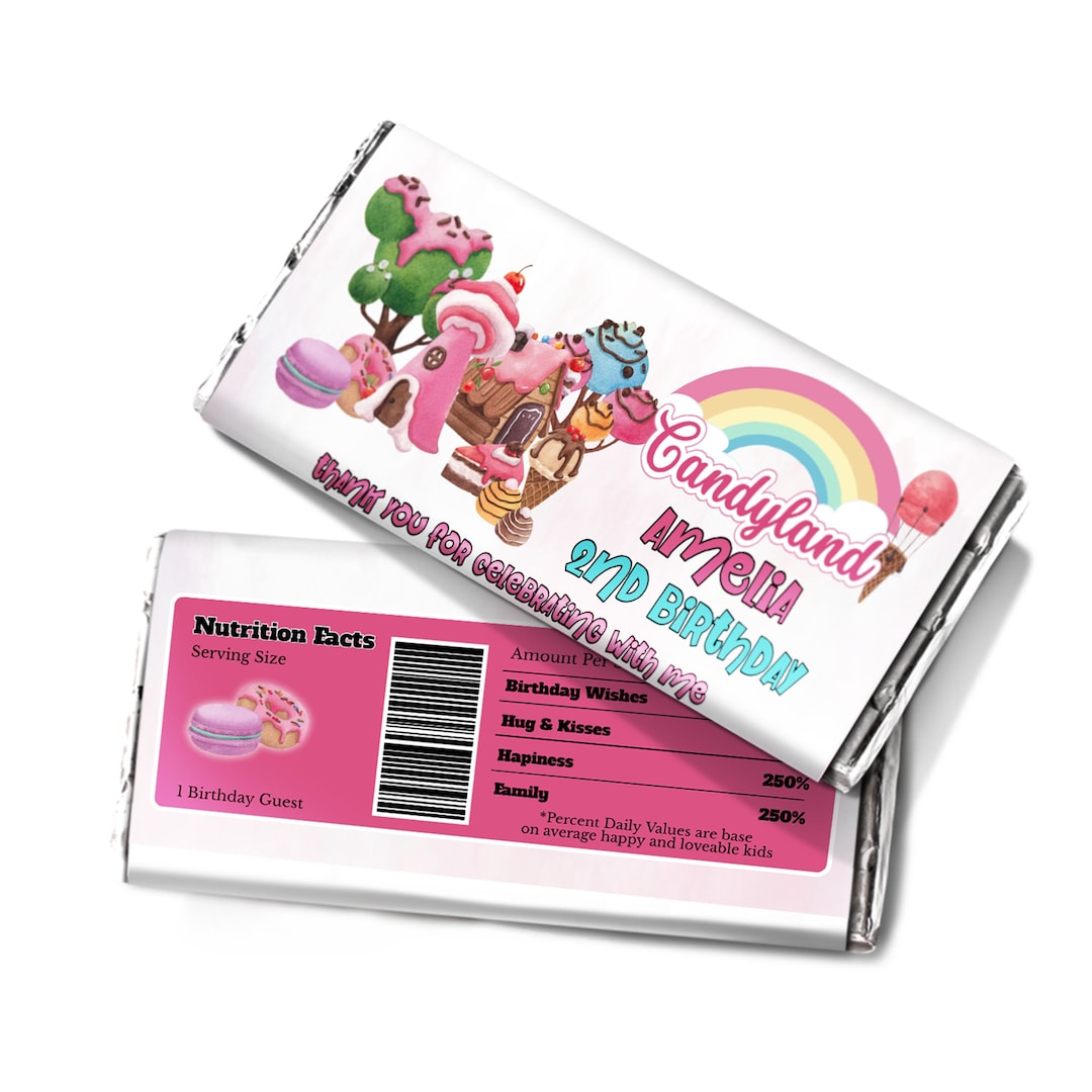 Printable Candyland Chocolate Label | Candy Land Chocolate Wrapper ...
