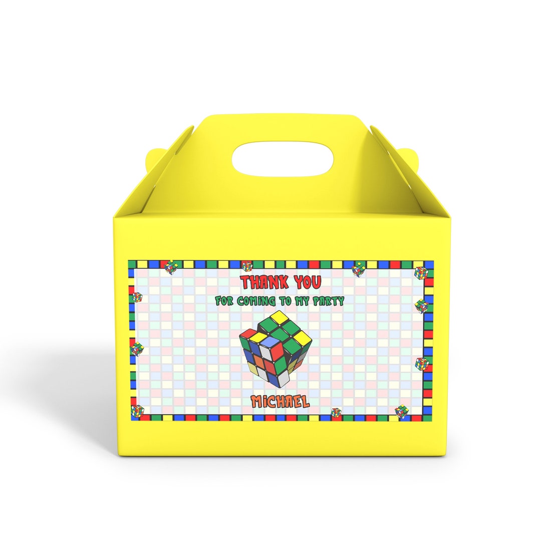 Printable Rubik Gable Box Label Editable Rubiks Theme Party Rubik ...