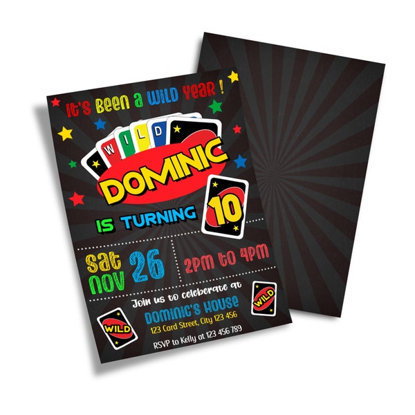 Uno Invitation - Etsy