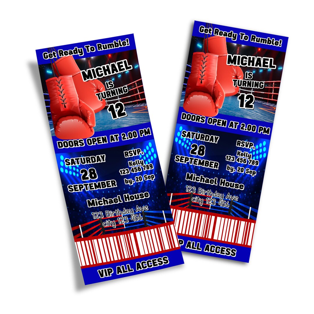 Printable Boxing Birthday Ticket Invitation Template | Boxing Birthday ...