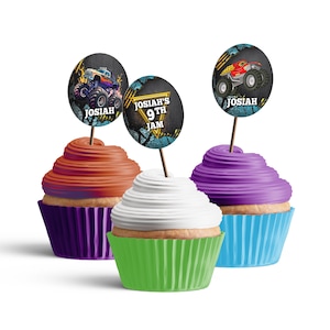 Monster Truck Cupcake Topper Monster Truck Cupcakes Topper Monster ...