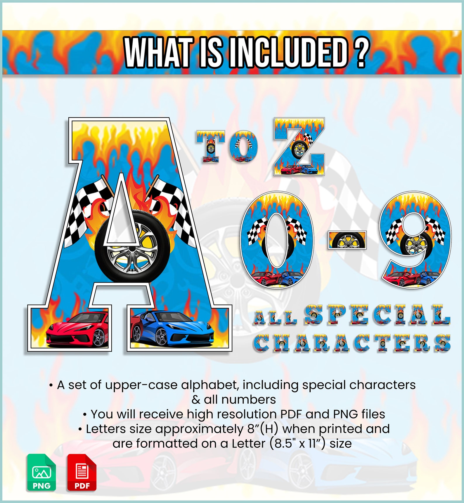 Race Car Alphabet PNG Race Car Birthday Banner Race Car - Etsy Canada