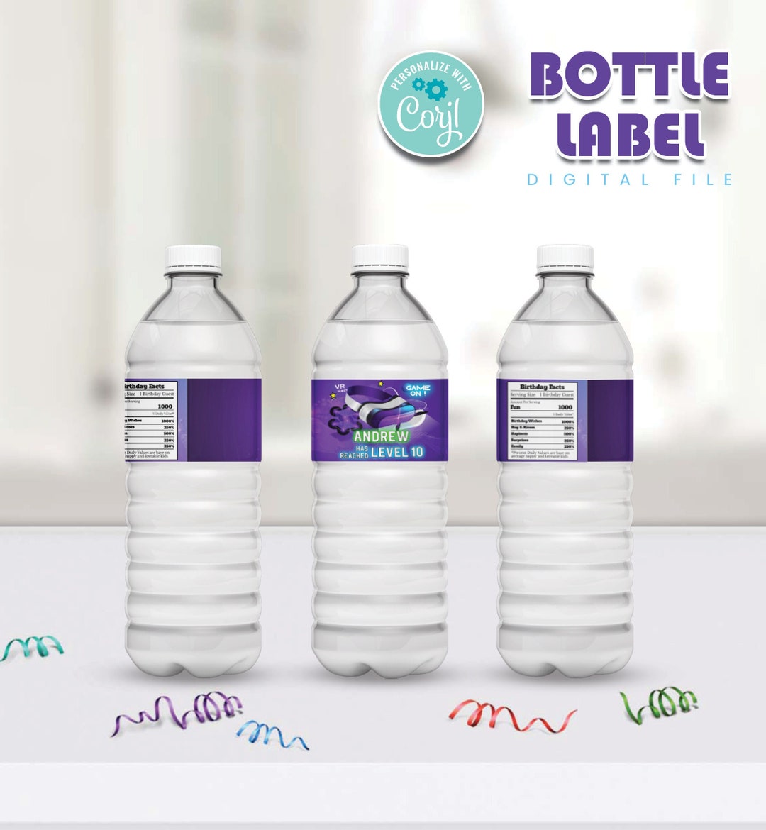 Printable Virtual Reality Bottle Label VR Birthday Water - Etsy