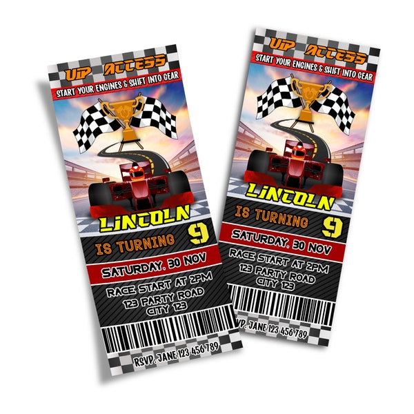 Formula 1 Ticket Template - Etsy