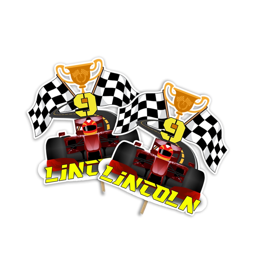 DIY Red Race Car Cake Topper, Race Track Centerpieces, Slot Racing Car ...