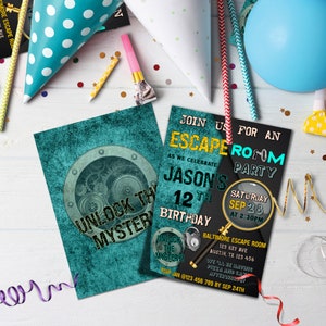 Printable Escape Room Birthday Invitation | Mystery Party (corjl ...