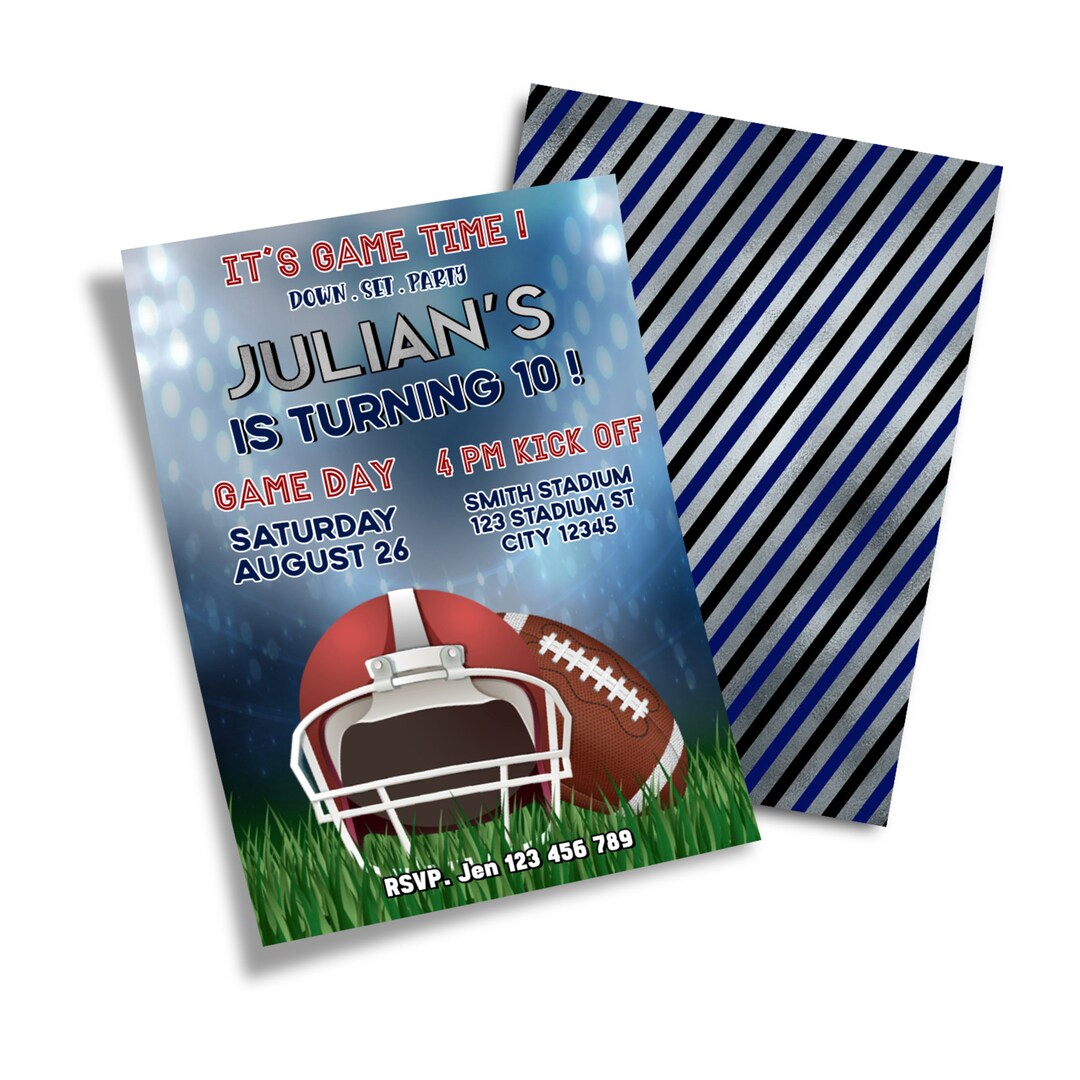 Printable Football Invitation Football Birthday Invitations Football ...
