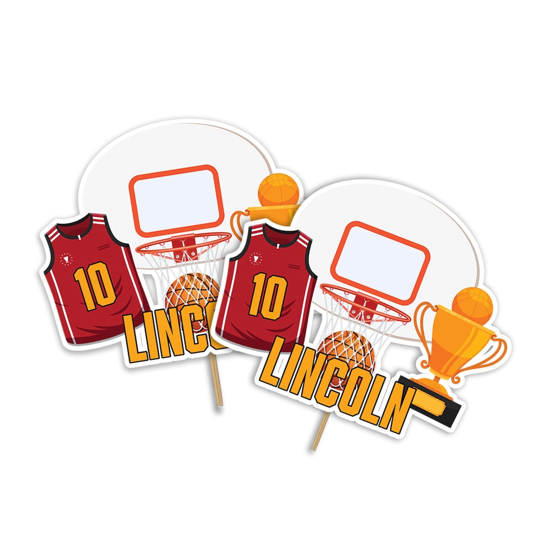 Editable Basketball Cake Topper, Sports Themed Centerpieces, MVP Star ...