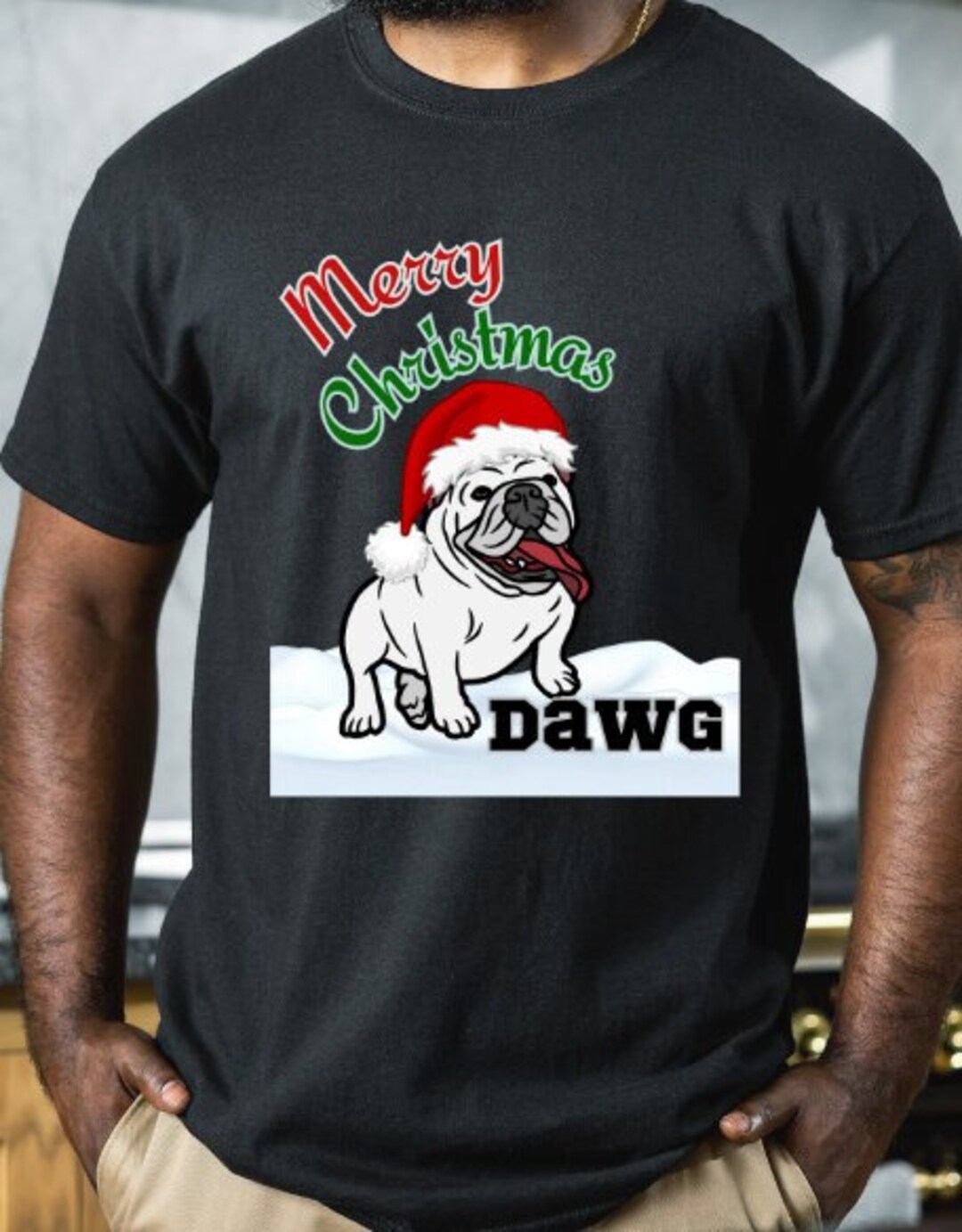 Georgia Bulldogs Tee Merry Christmas Dawg Shirt Go Dawgs Holiday Attire ...