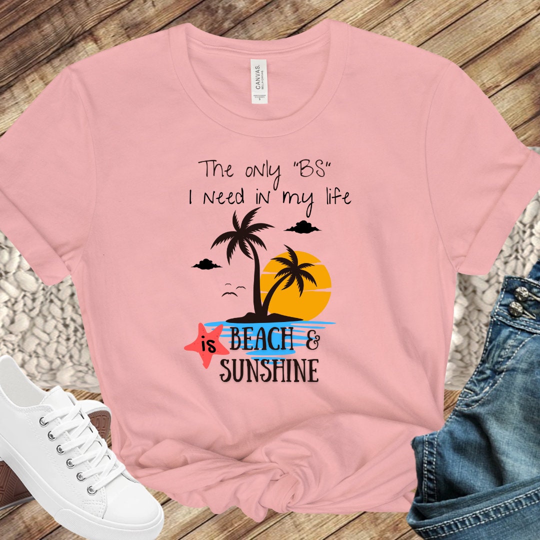 Funny Beach Tee, Beach Sea Breeze and Palm Trees, Womens Beach Tee, the ...