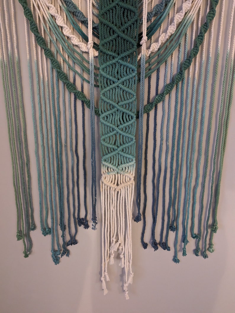 Decorative Green and Blue Large Macrame Wall Decor / Wall Hanging for ...