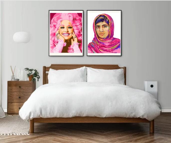 DIGITAL DOWNLOAD - Pink Dolly Parton Portrait - Inspirational Country ...