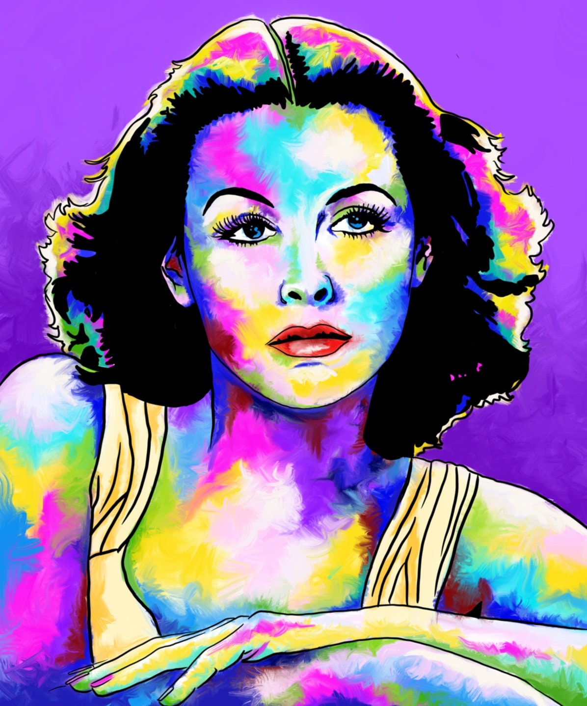 Hedy Lamarr Portrait - Scientist Inventor Steminist Art - Wifi ...