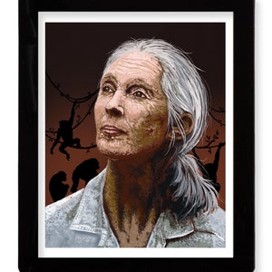DIGITAL DOWNLOAD - Jane Goodall Portrait - Environmental Activist Art ...