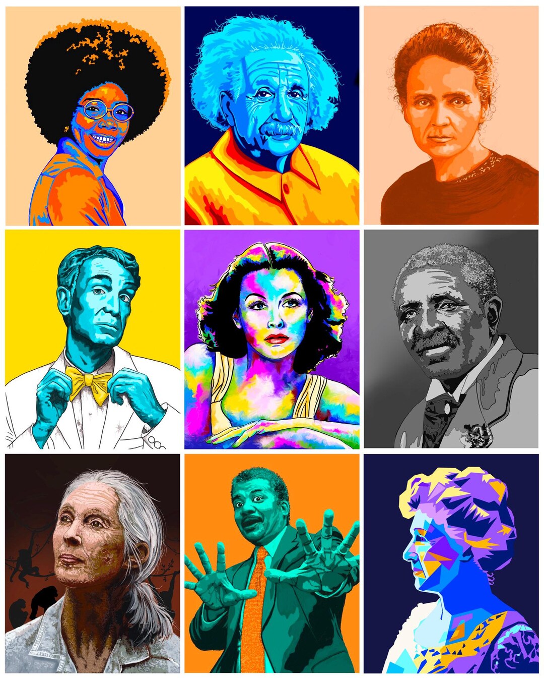 Scientists & Inventors Art Picture - Educational Portraits - Men and ...