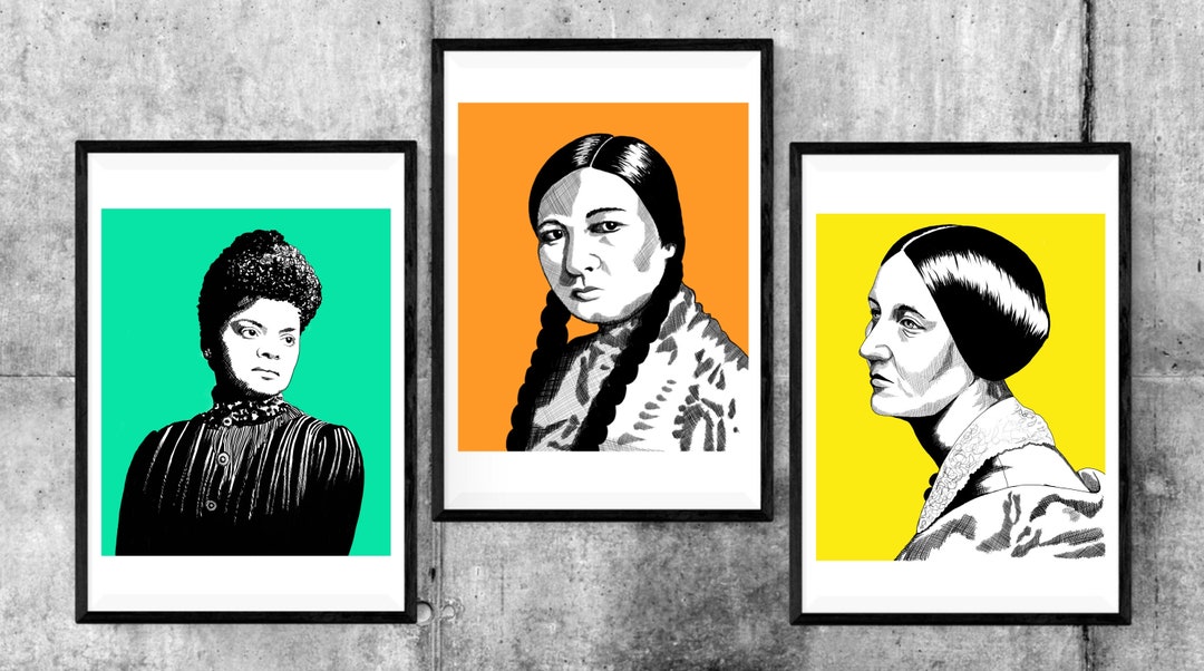 Suffragette Portrait Print Set: Women's Rights Art, Feminist Gift ...