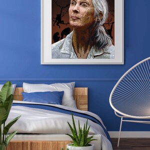 DIGITAL DOWNLOAD - Jane Goodall Portrait - Environmental Activist Art ...