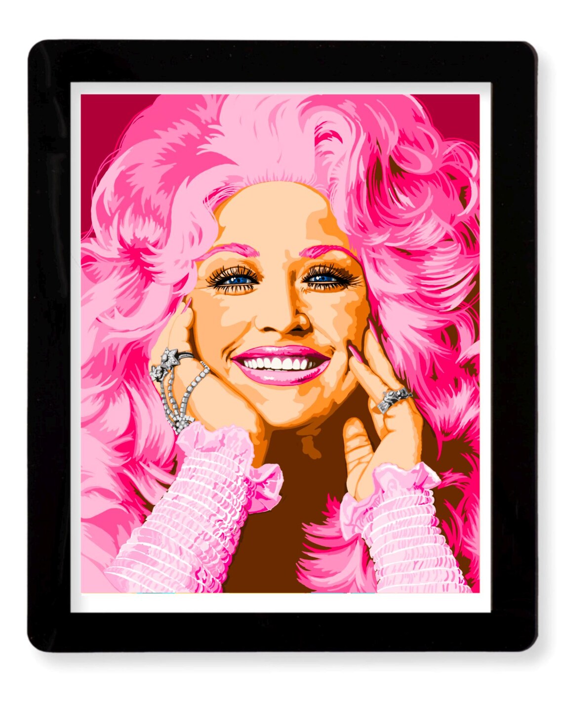 DIGITAL DOWNLOAD - Pink Dolly Parton Portrait - Inspirational Country ...