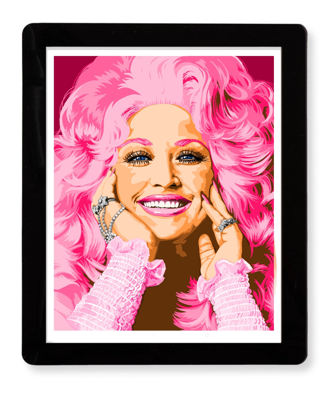 Pink Dolly Parton Portrait Inspirational Country Singer Kindness ...