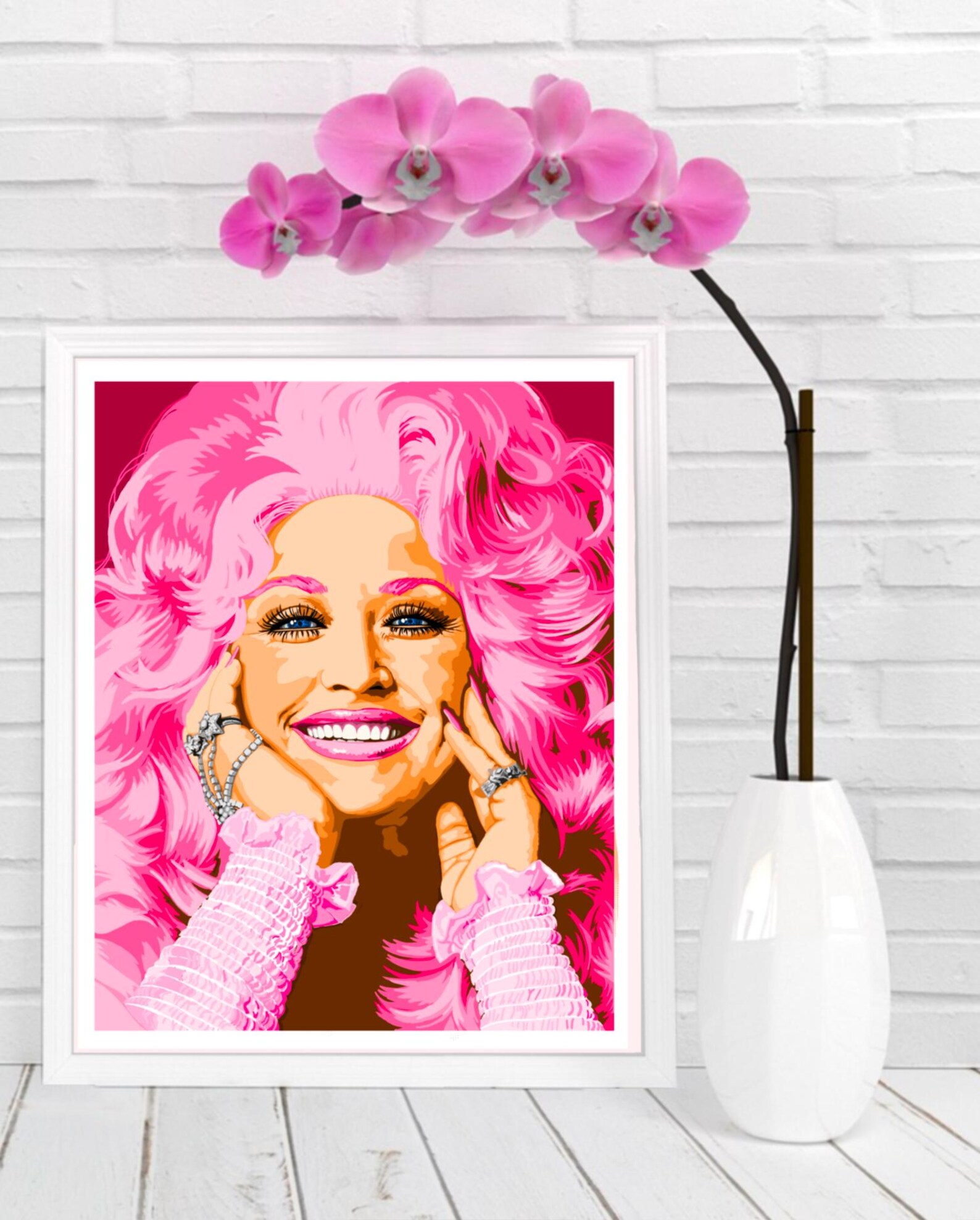 Pink Dolly Parton Portrait - Inspirational Country Singer - Kindness ...