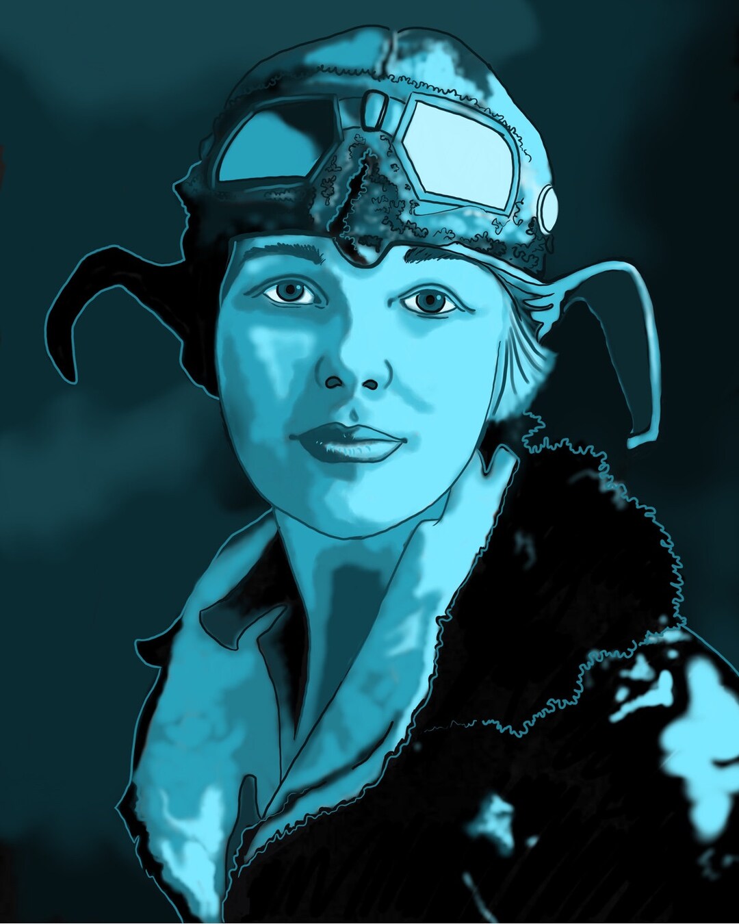 Amelia Earhart Portrait - Famous Woman Pilot - Feminist Art - Daredevil ...