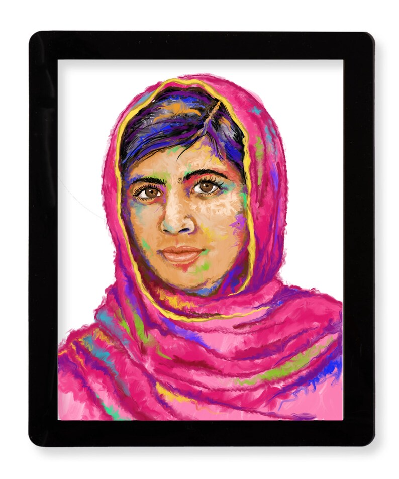 Malala Yousafzai Portrait Print Education for Women & Girls Feminist ...