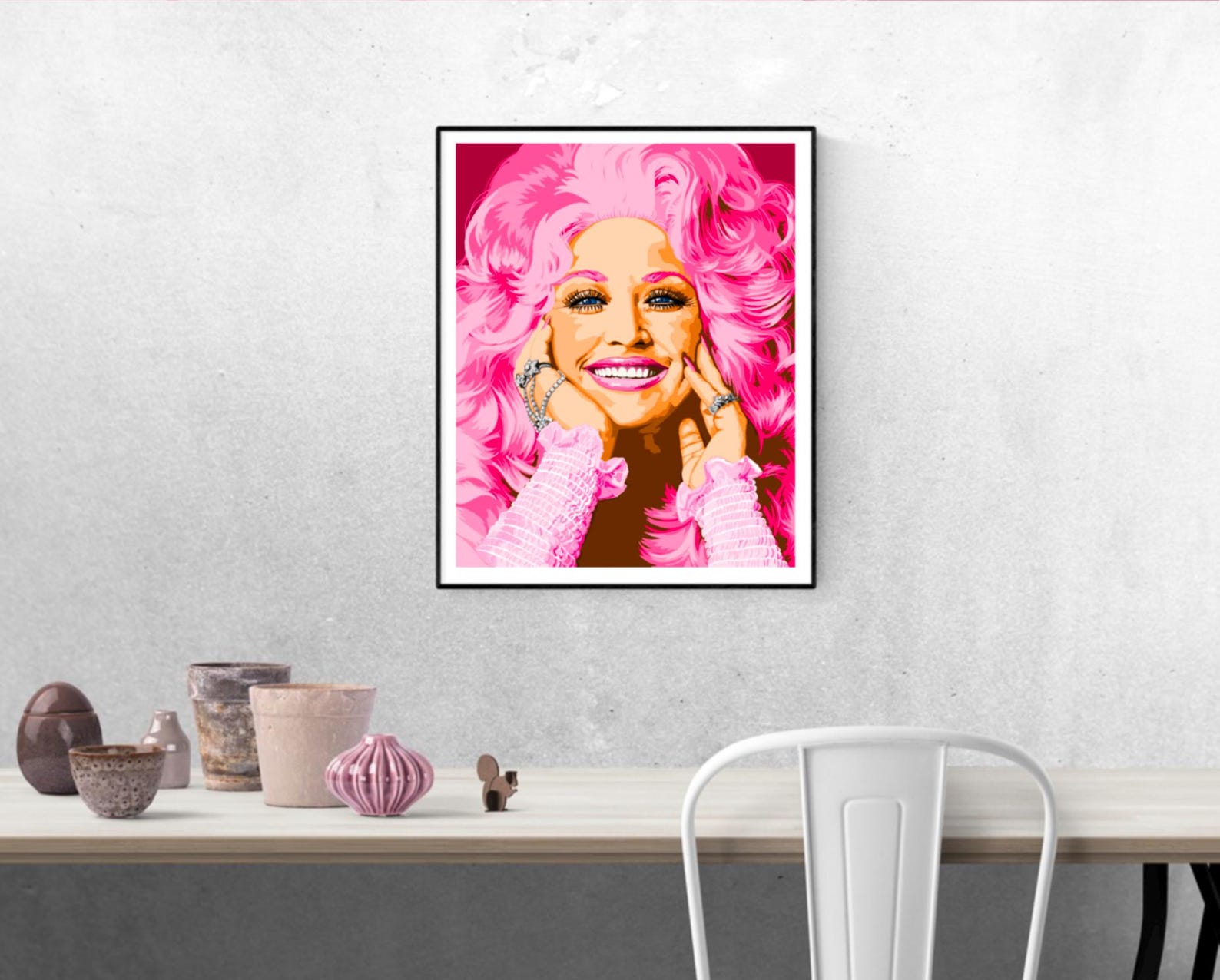 Pink Dolly Parton Portrait - Inspirational Country Singer - Kindness ...