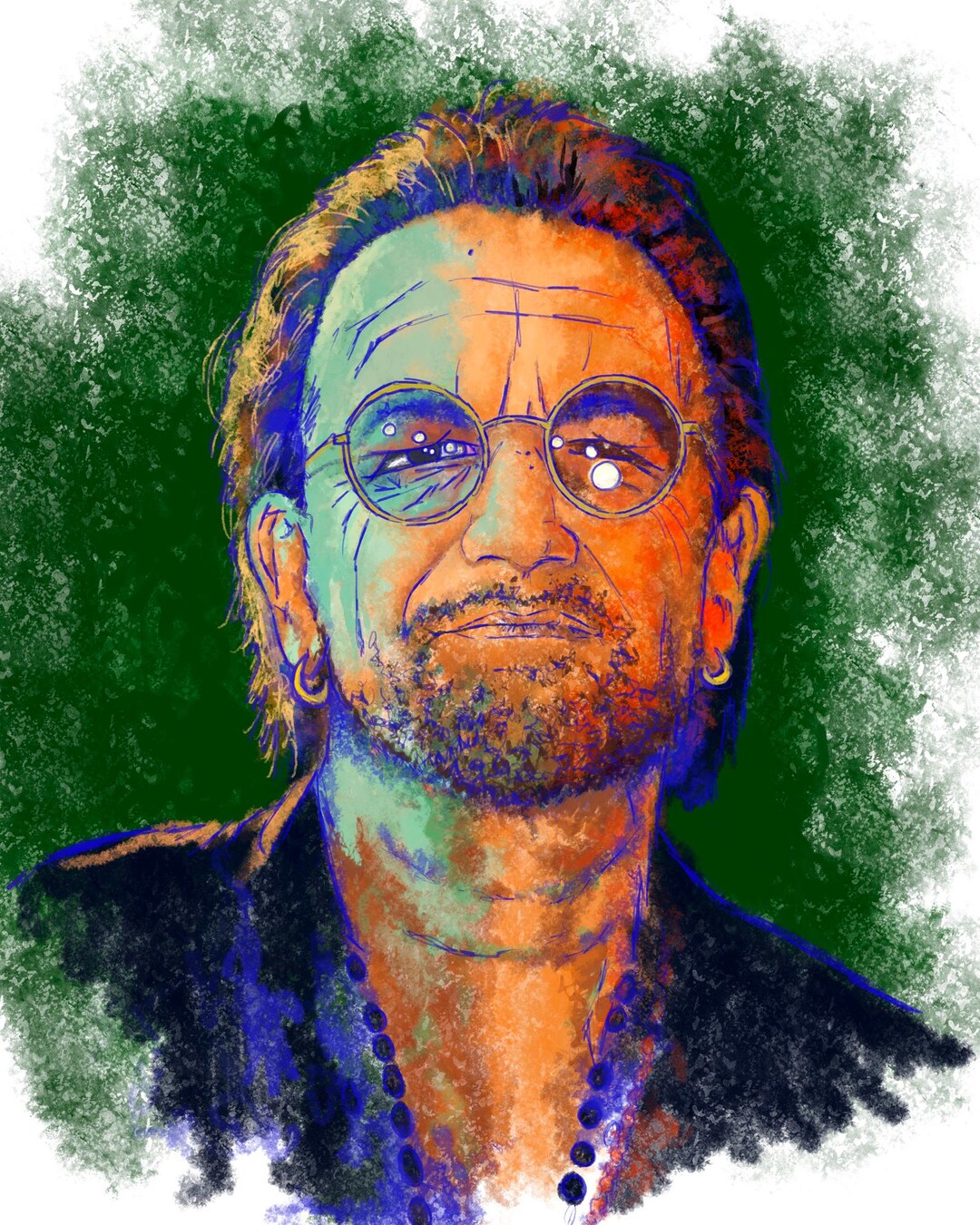 DIGITAL DOWNLOAD - Bono Portrait - Irish Singer Songwriter - Founding ...