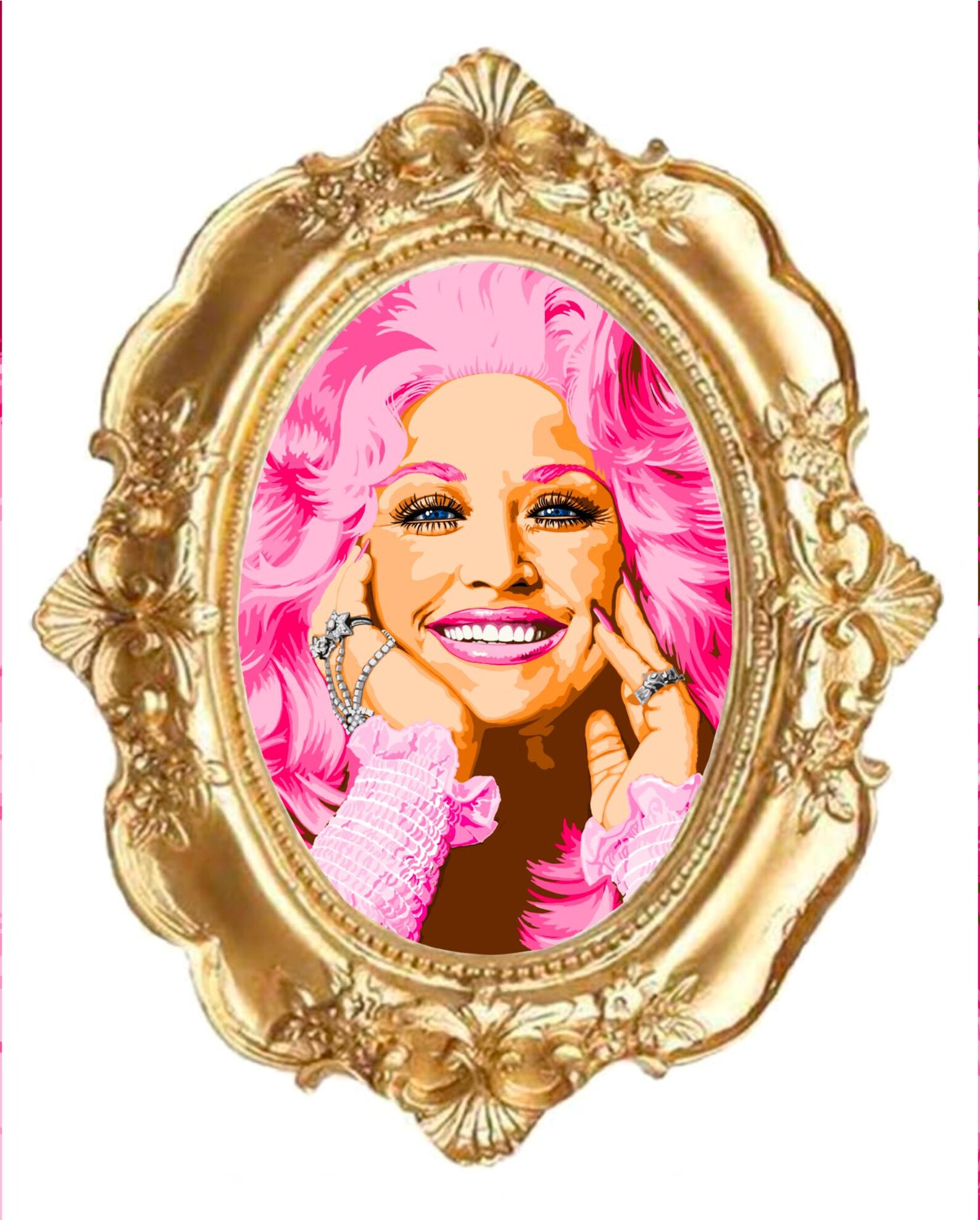 DIGITAL DOWNLOAD - Pink Dolly Parton Portrait - Inspirational Country ...