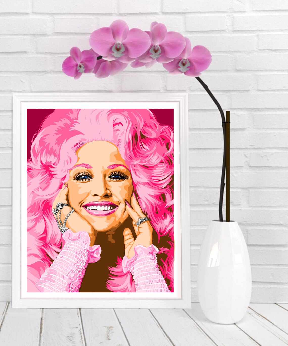 Pink Dolly Parton Portrait Inspirational Country Singer Kindness ...