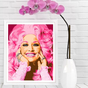 Pink Dolly Parton Portrait Inspirational Country Singer Kindness ...