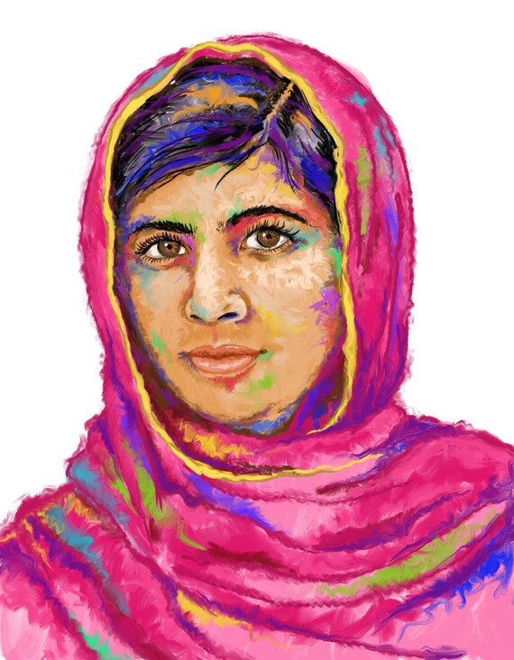 Malala Yousafzai Portrait Print - Etsy
